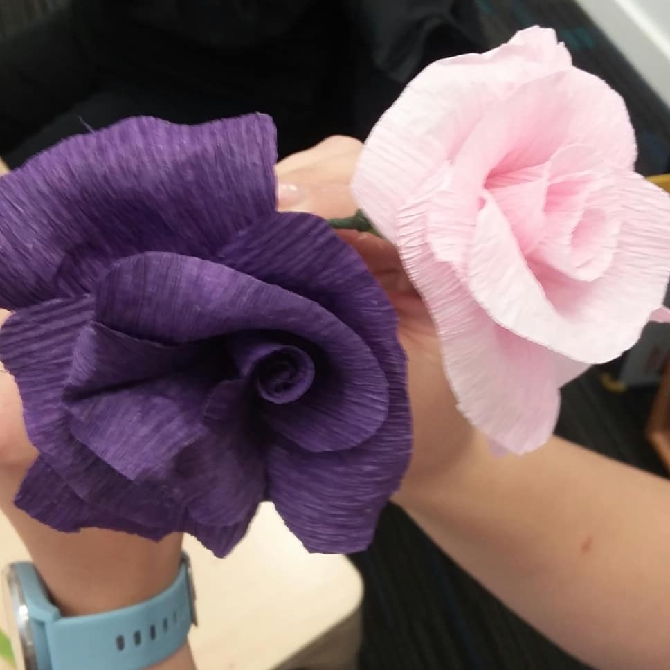 Student Showcase: Crepe Paper Roses – Crafts for Wellbeing