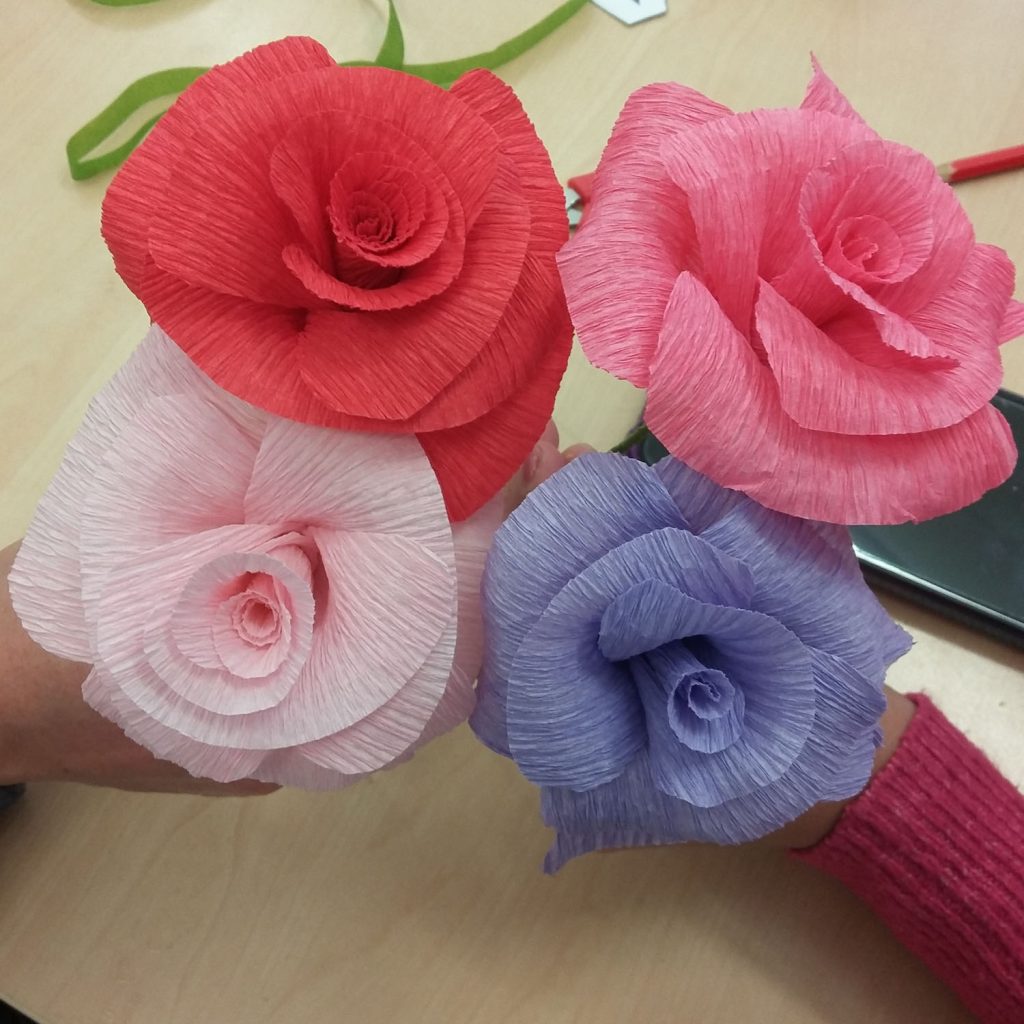 Student Showcase: Crepe Paper Roses – Crafts for Wellbeing